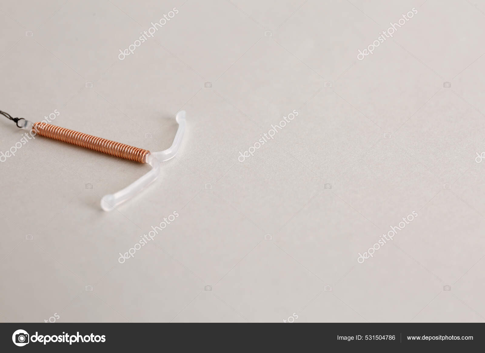 Copper Intrauterine Contraceptive Device Light Background Space Text ...