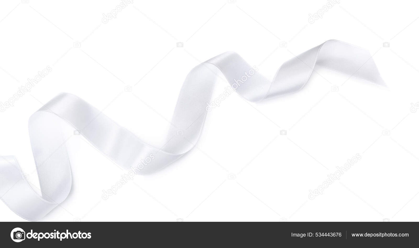 Satin Ribbon White Background Top View — Stock Photo © NewAfrica #534443676