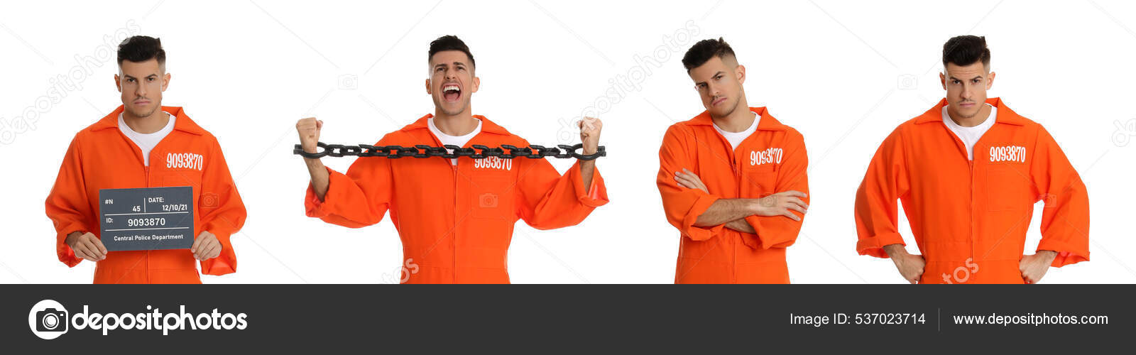 Collage Photos Prisoner White Background Banner Design — Stock Photo ...