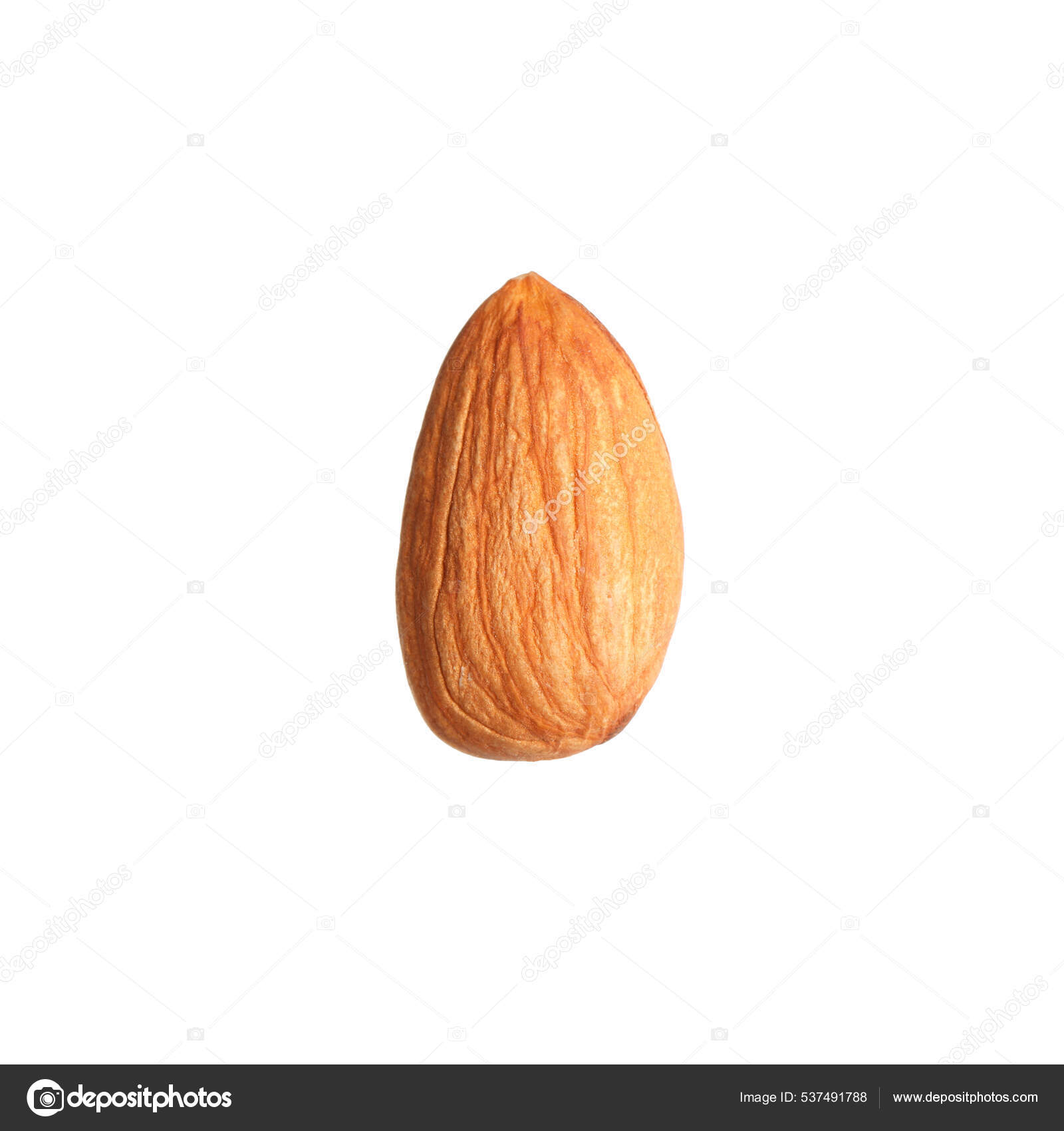 Nuez Almendra Orgánica Aislada Blanco Snack Saludable — Foto de stock ...