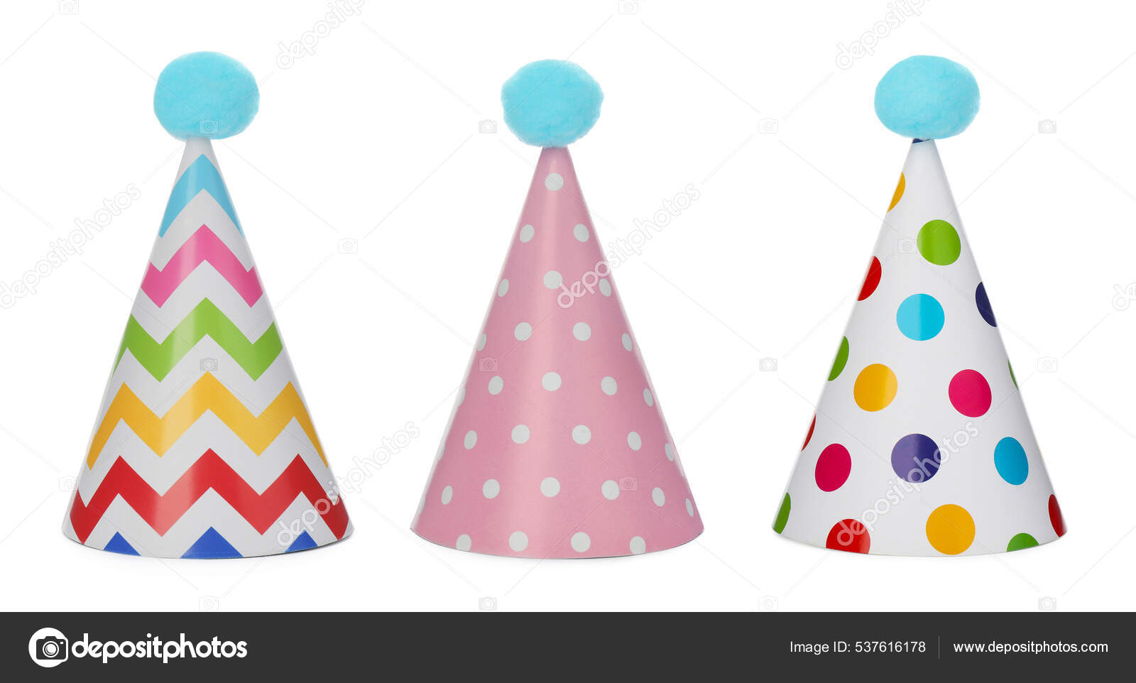 Set Different Party Hats White Background Banner Design Stock Photo by ...
