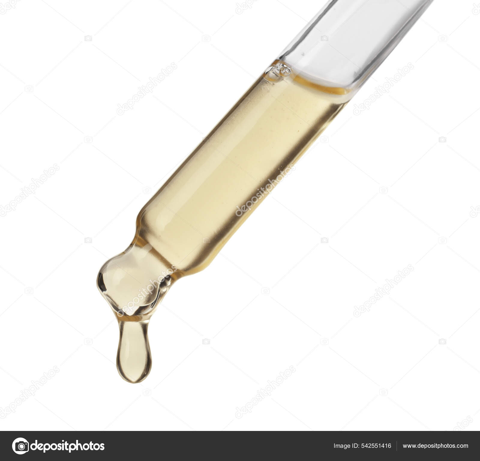 Dripping Hydrophilic Oil Pipette White Background Stock Photo by ...