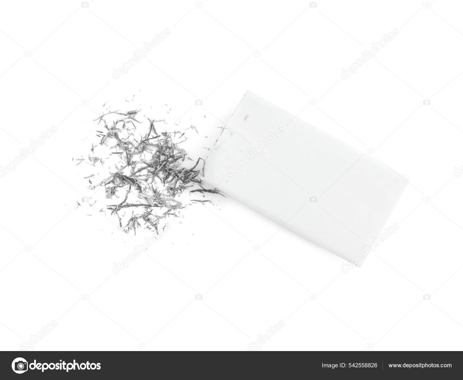 Eraser Grey Crumbs White Background Top View — Stock Photo © NewAfrica ...