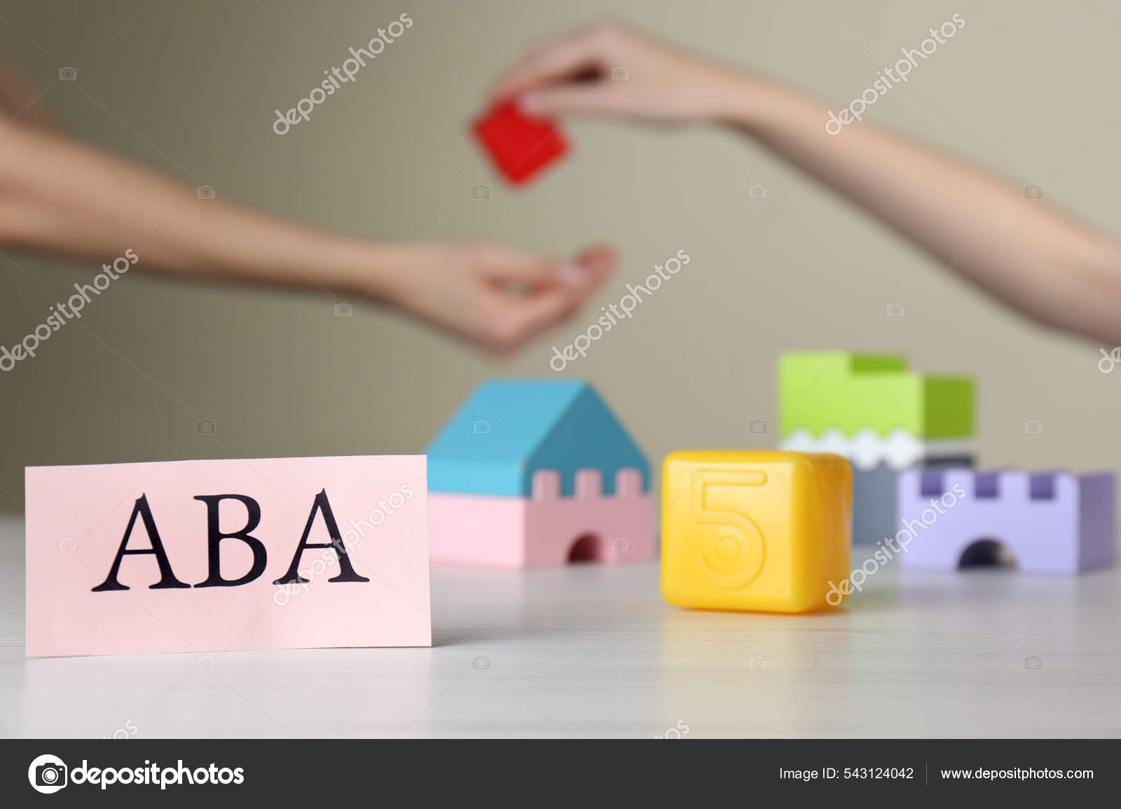 Paper Card Abbreviation Aba Applied Behavior Analysis Blocks White ...