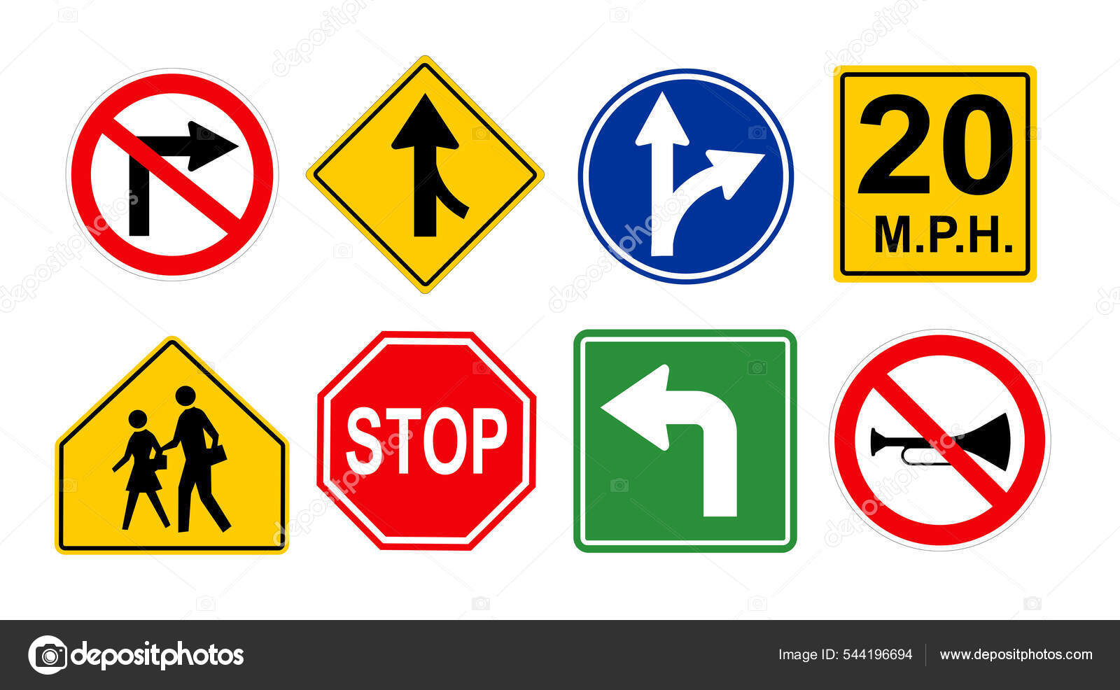 Set Different Road Signs White Background Stock Photo by ©NewAfrica ...