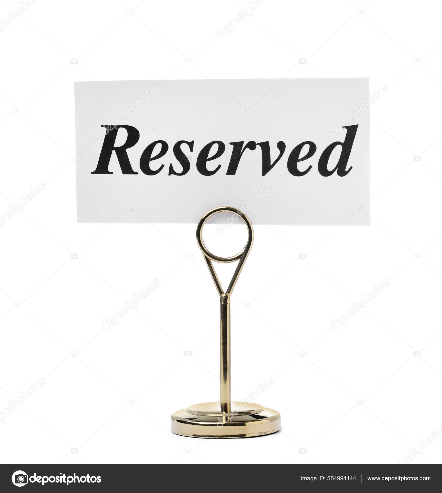 Elegant Sign Reserved Isolated White Table Setting Element — Stock ...