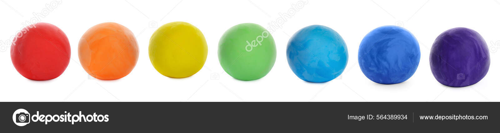 Set Different Colorful Play Dough White Background Banner Design ...