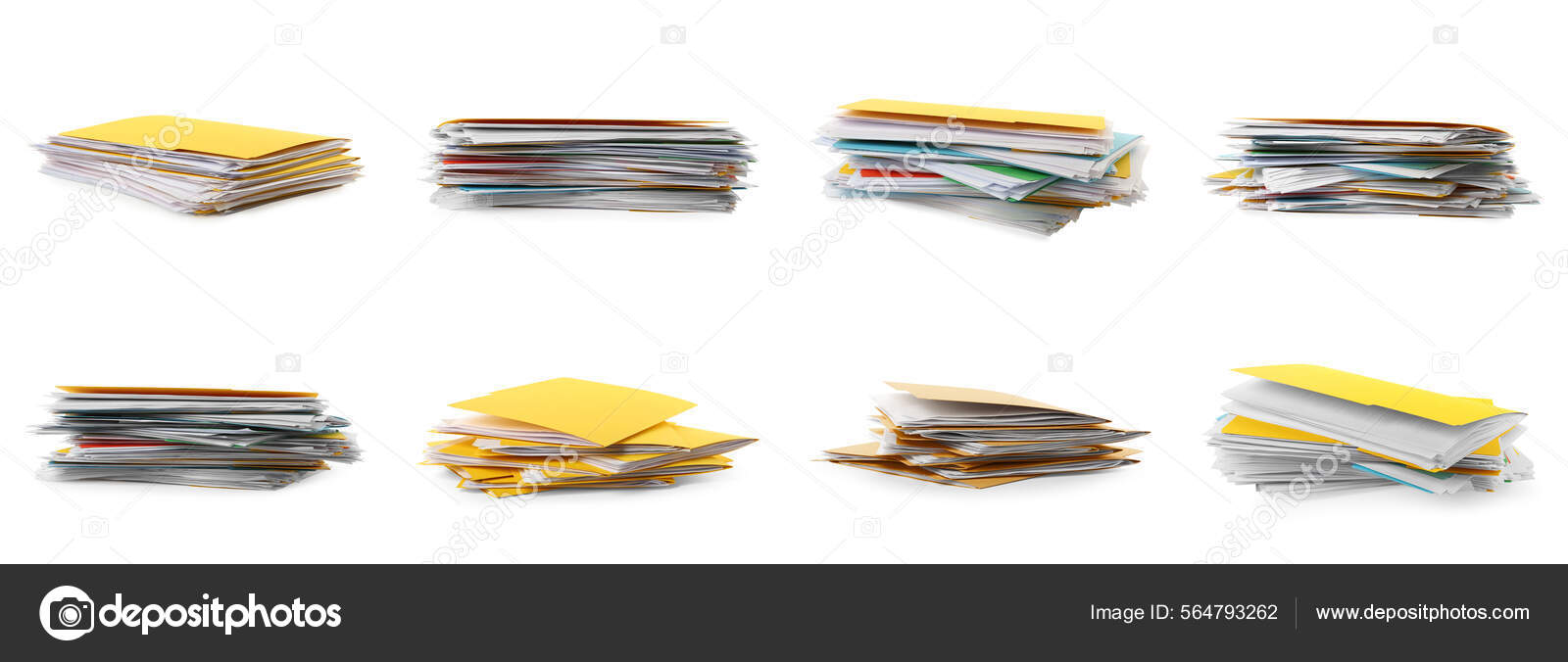 Set Different Files Documents White Background Banner Design Stock ...