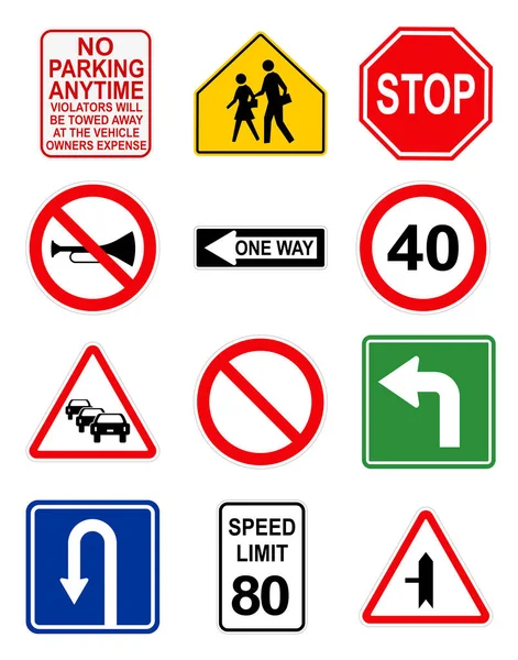 Different types road signs black icons Stock Photos, Royalty Free ...
