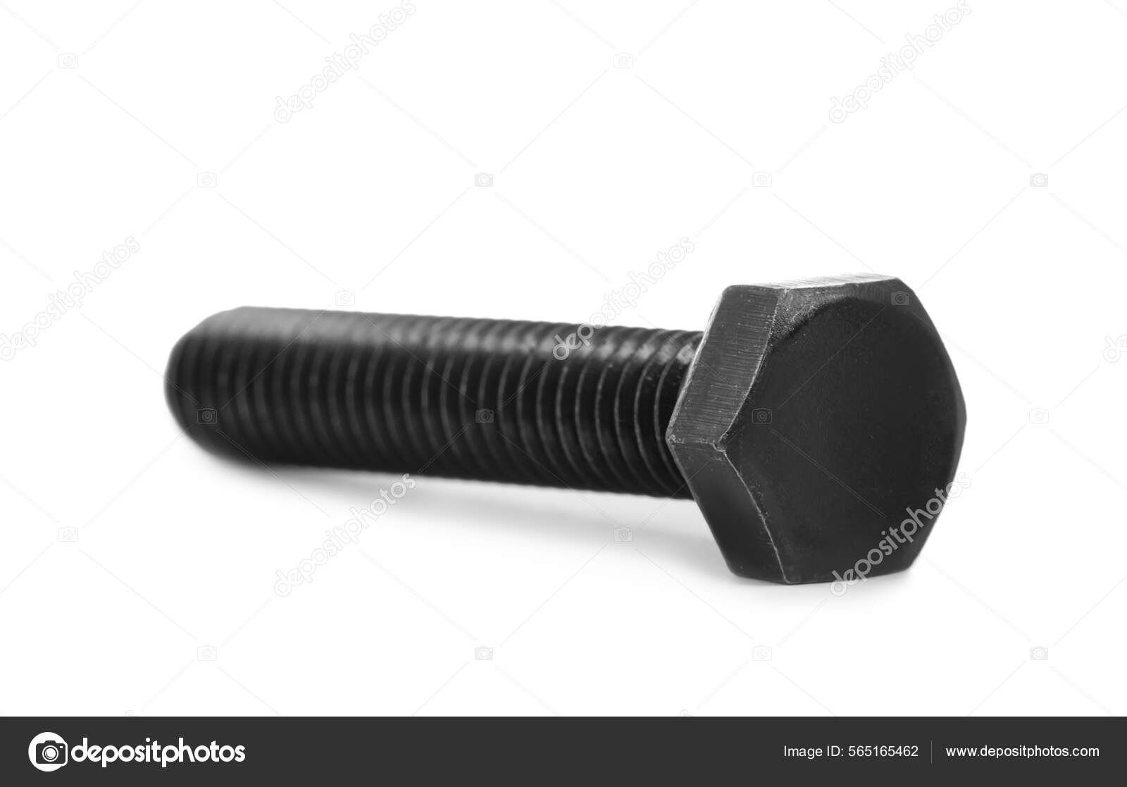 One Black Metal Hex Bolt Isolated White — Stock Photo © NewAfrica ...