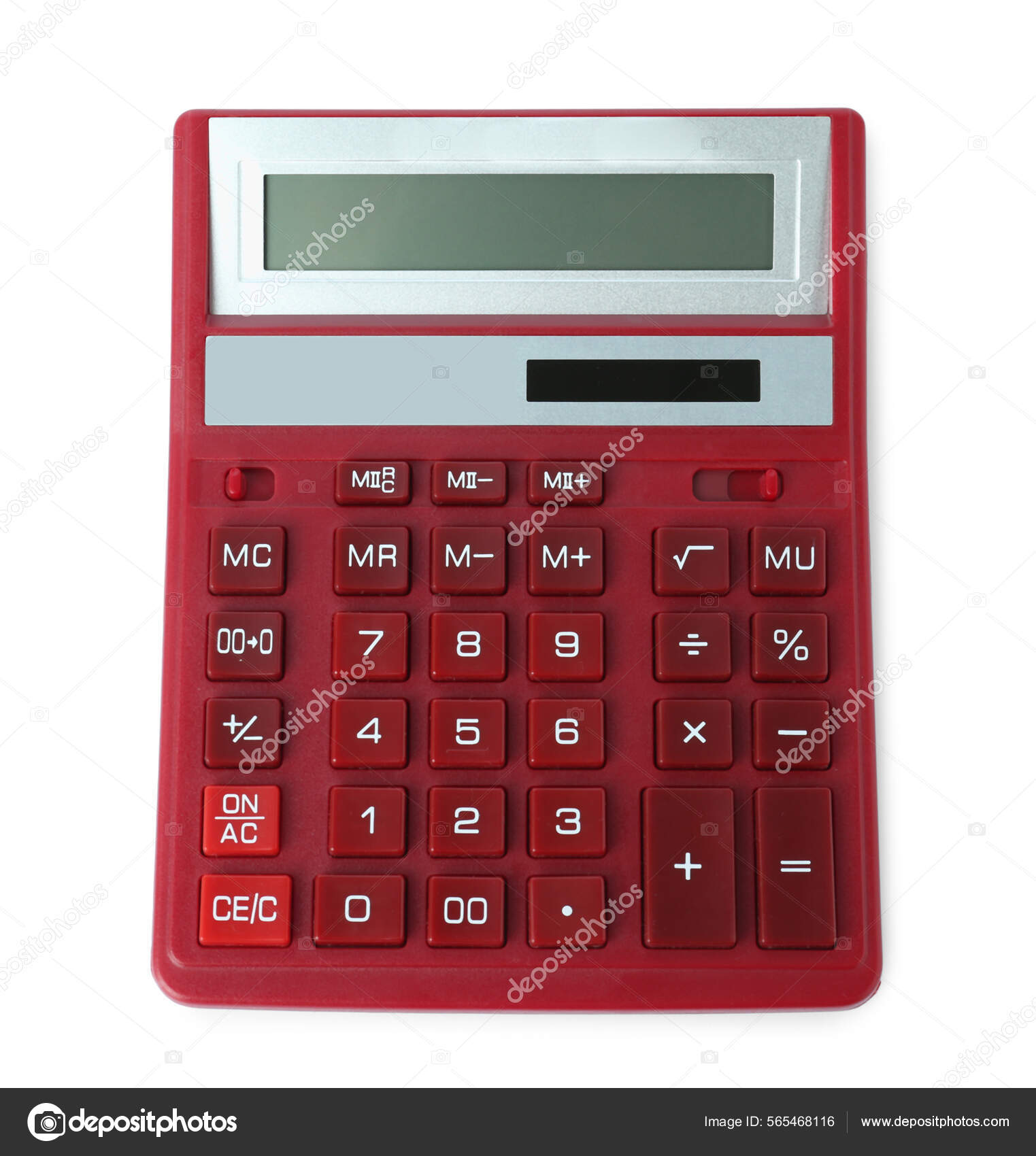Red Calculator White Background Top View — Stock Photo © NewAfrica ...