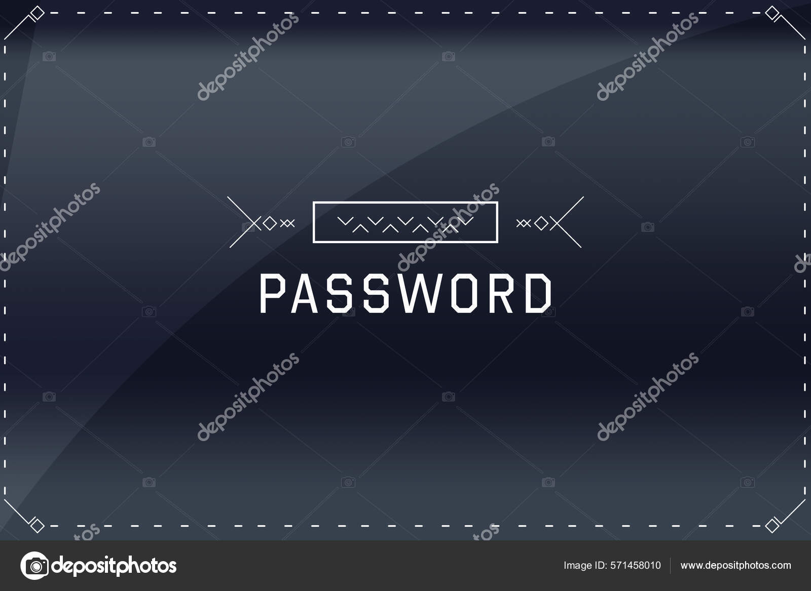 Blocked Screen Gadget Line Password Illustration Cyber Security — Stock ...