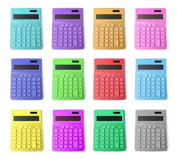 Set Different Calculators White Background — Stock Photo © NewAfrica ...