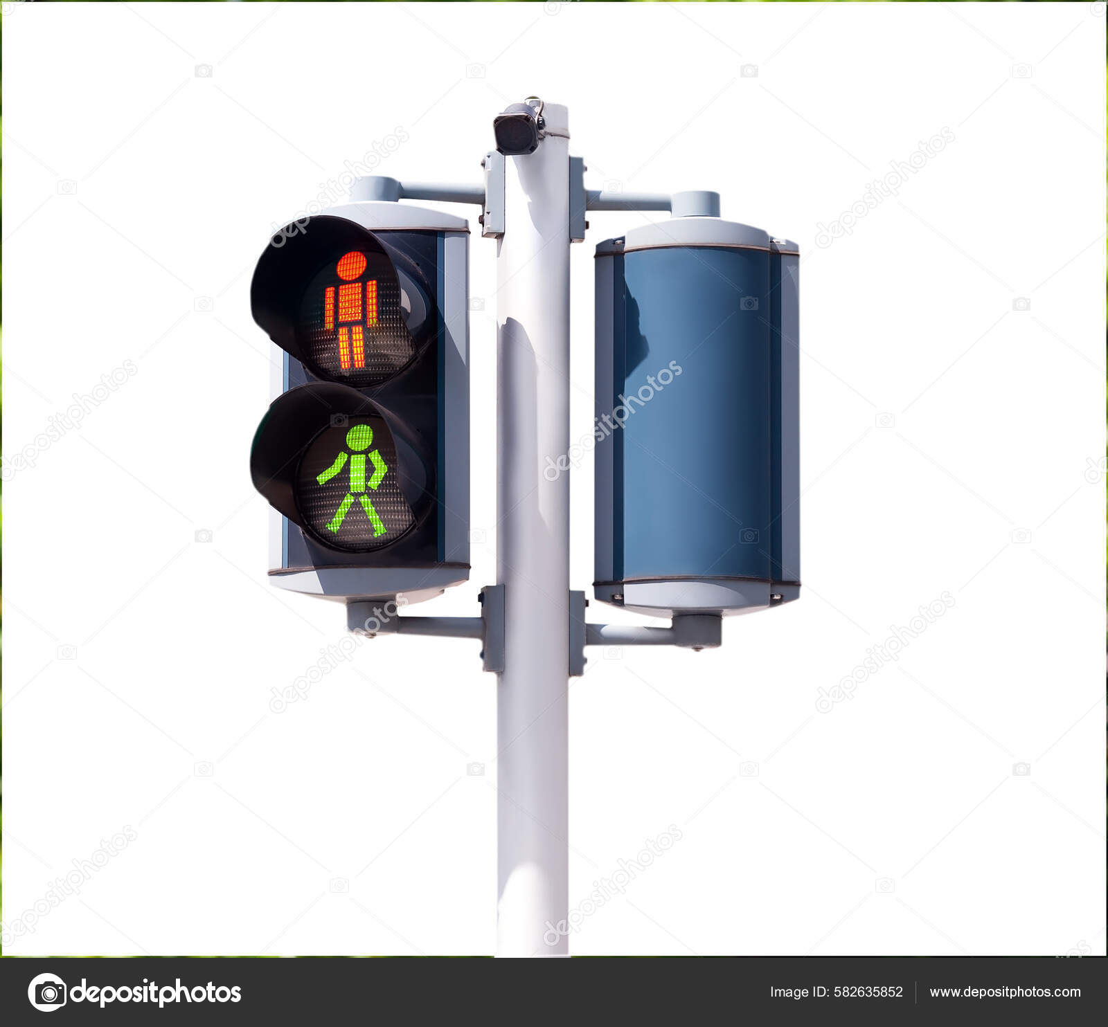 Pedestrian Traffic Light Red Green Signals White Background Stock ...