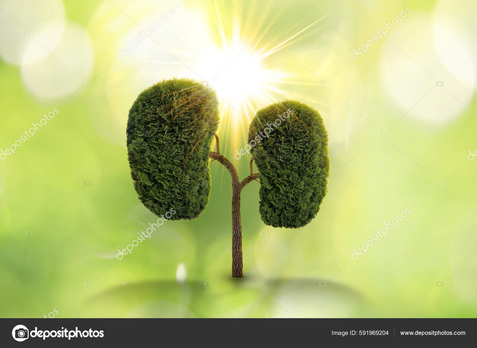 Human Kidneys Model Made Trees Green Leaves Blurred Background Health ...