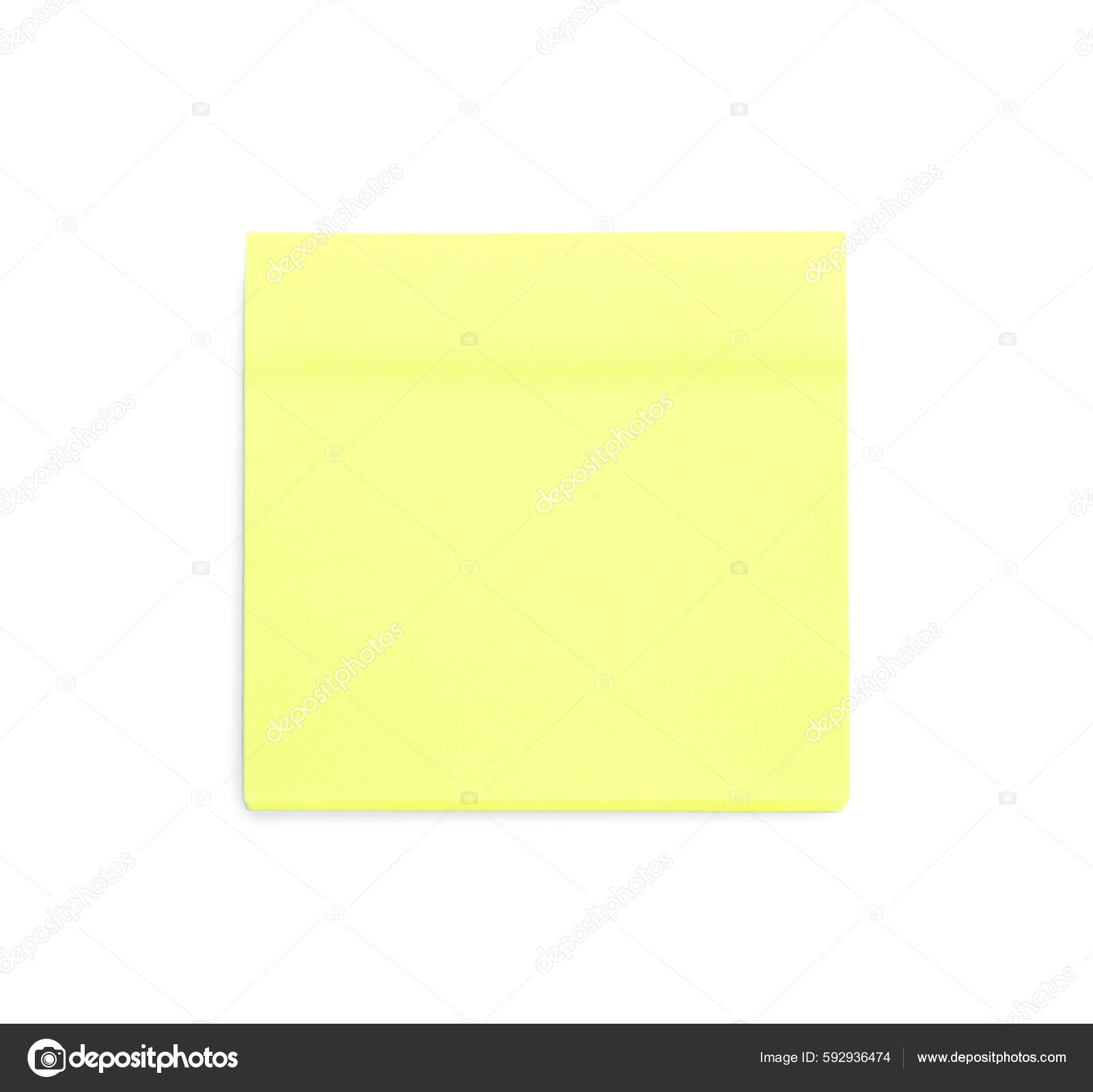Blank Yellow Sticky Note White Background Top View — Stock Photo ...