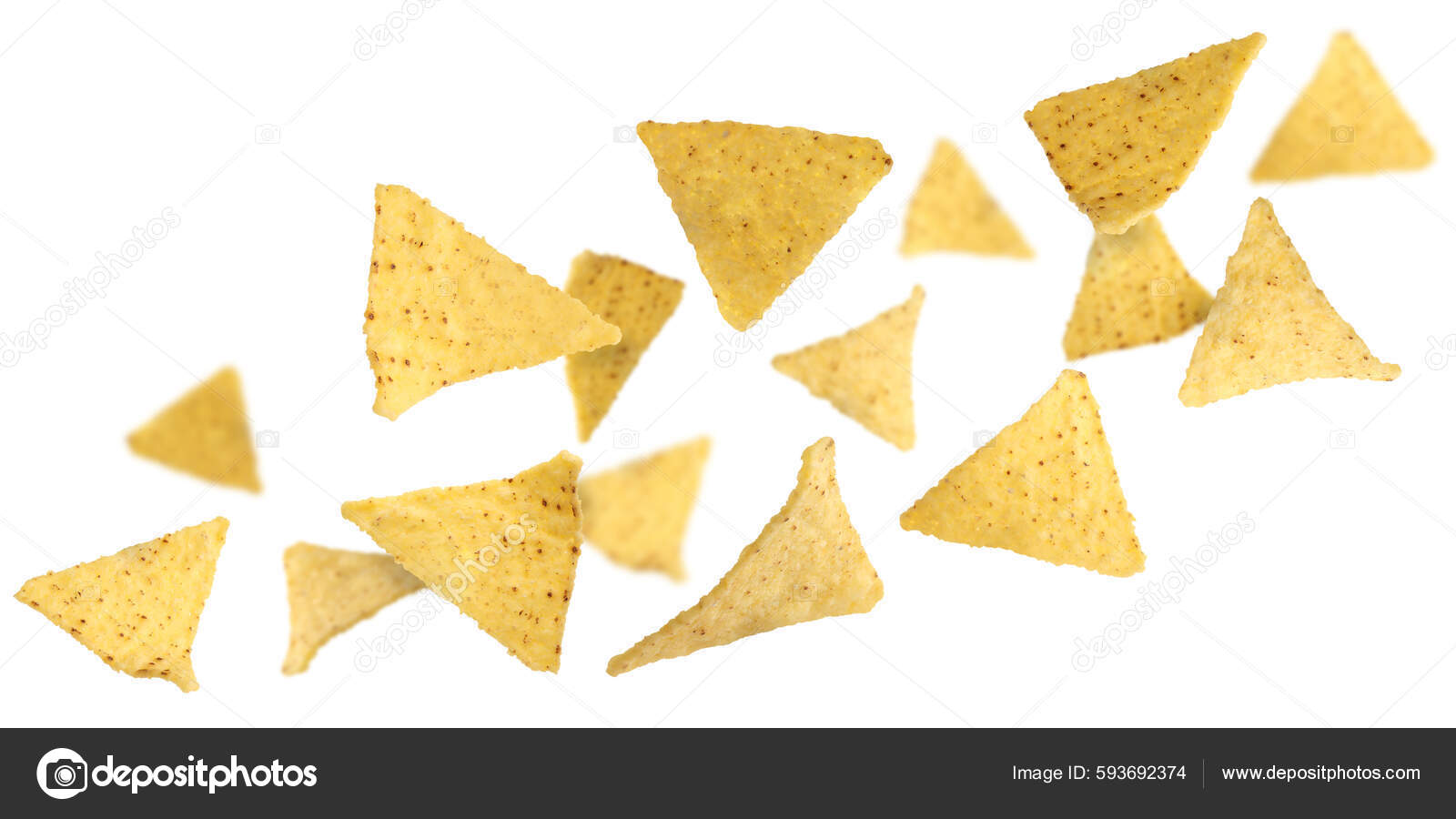 Tasty Tortilla Chips Nachos Falling White Background Banner Design ...
