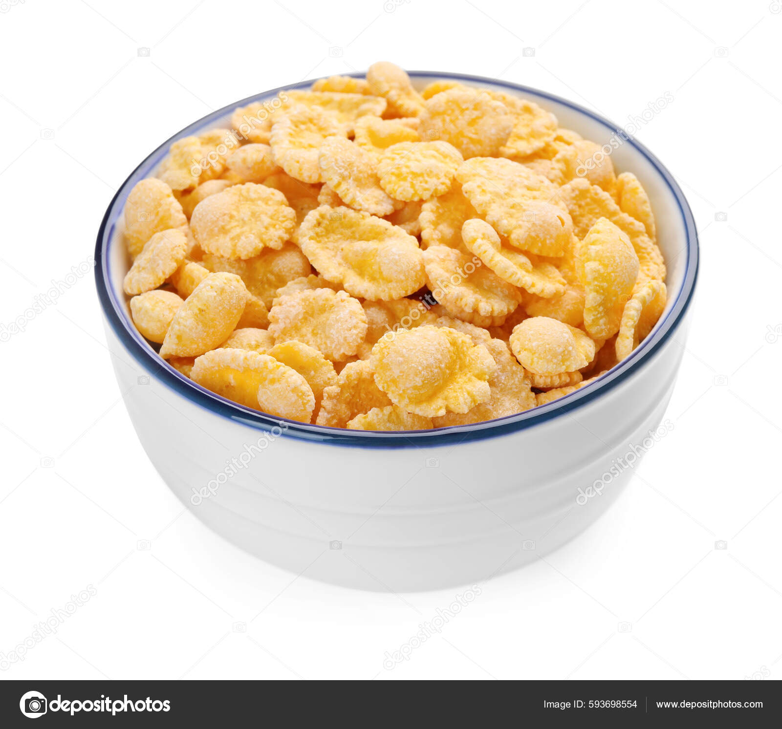 Bowl Tasty Corn Flakes Isolated White — Stock Photo © NewAfrica #593698554