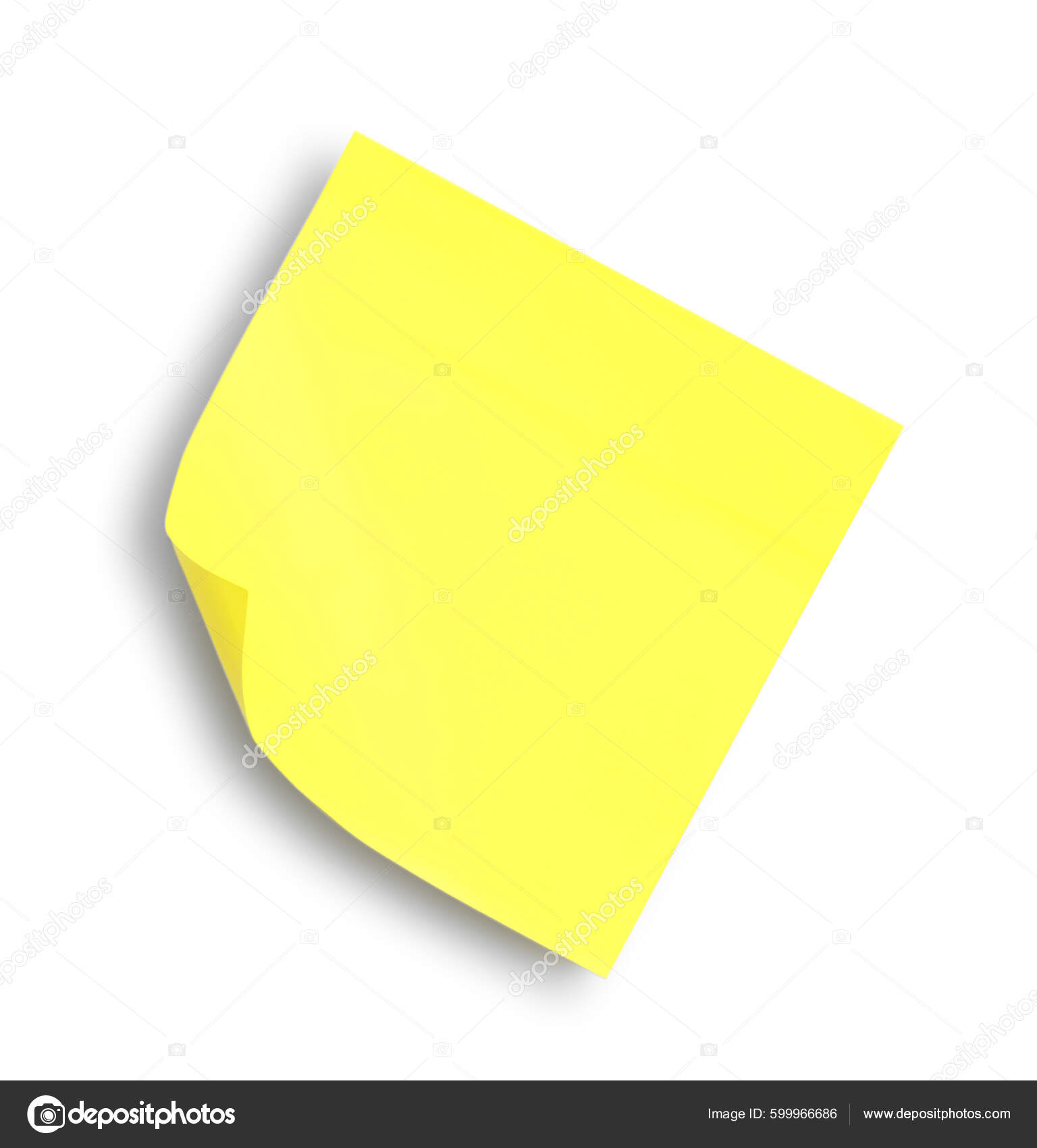 Blank Yellow Sticky Note White Background Top View — Stock Photo ...