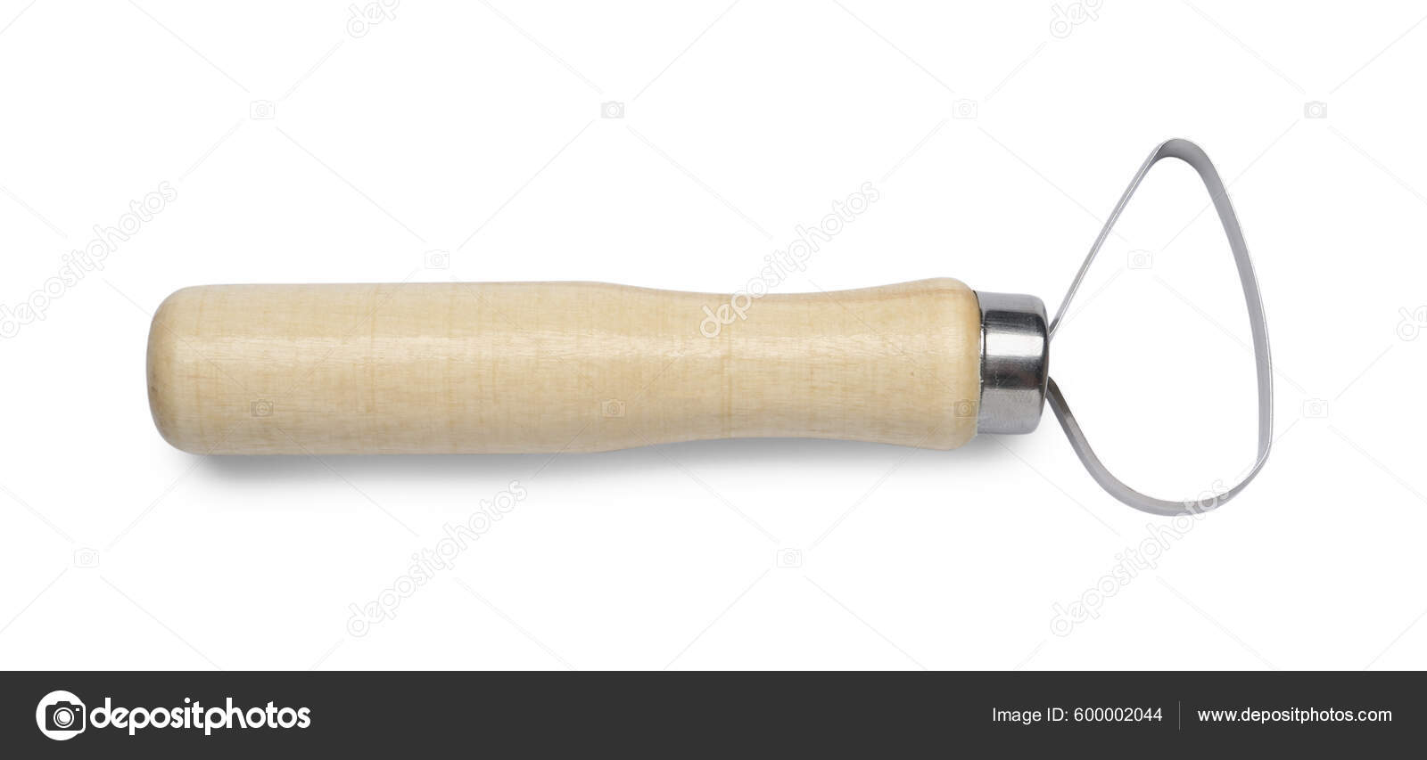 Loop Tool Wooden Handle Clay Modeling Isolated White Top View — Foto de ...