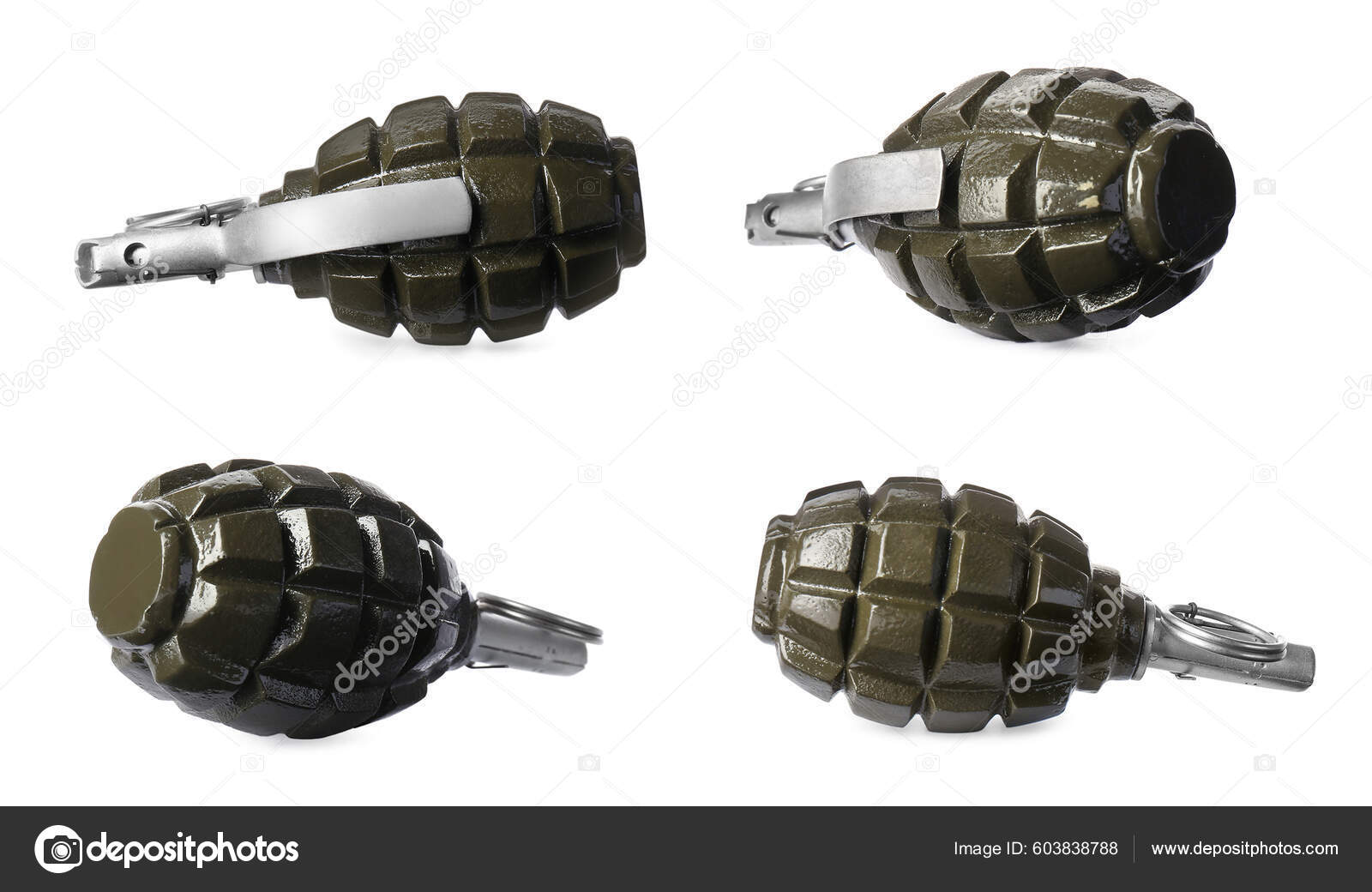 Set Hand Grenades White Background — Stock Photo © NewAfrica #603838788
