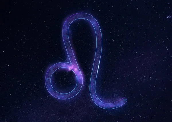 Leo astrological sign in night sky with beautiful sky - Stock Image ...