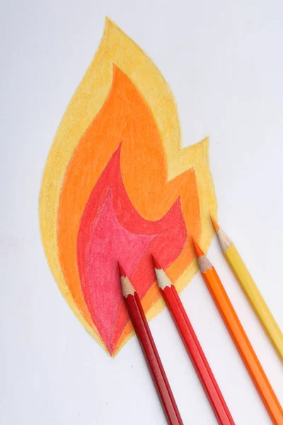 Fire Drawing In Pencil