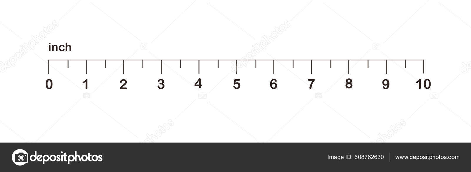 Measuring Length Markings Inches Ruler White Background Illustration ...