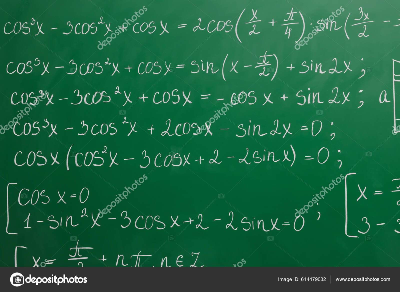 Many Different Math Formulas Written Green Chalkboard — Stock Photo © NewAfrica #614479032