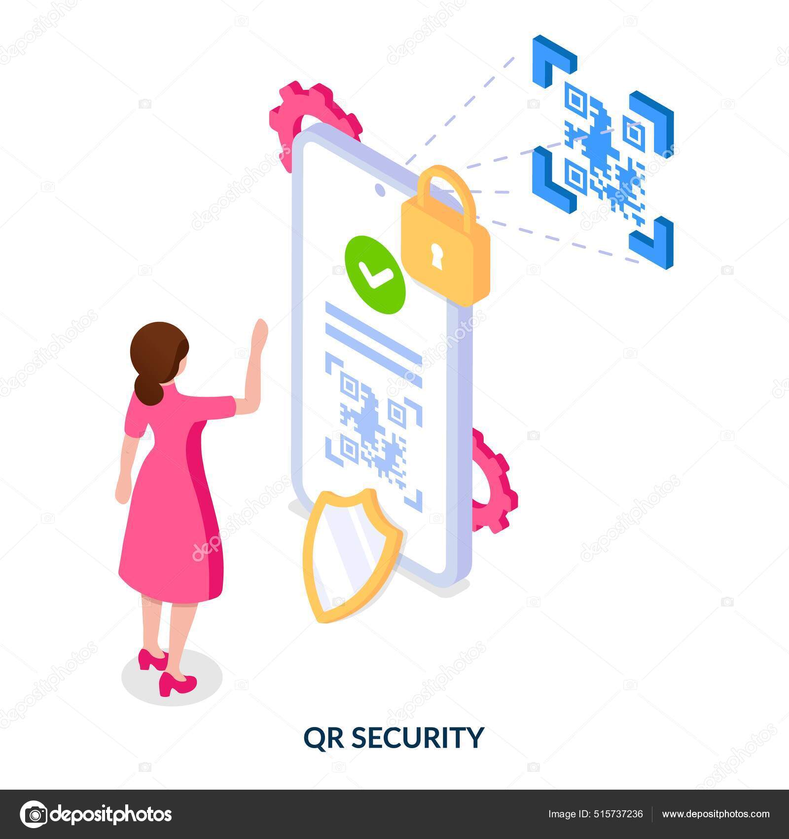 Concept Security Safe Verification Authorization Authentication Isometric Vector Illustration ...
