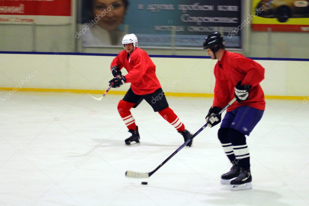 Hockey match of Amateur commands at the Volgograd indoor ice rink ...