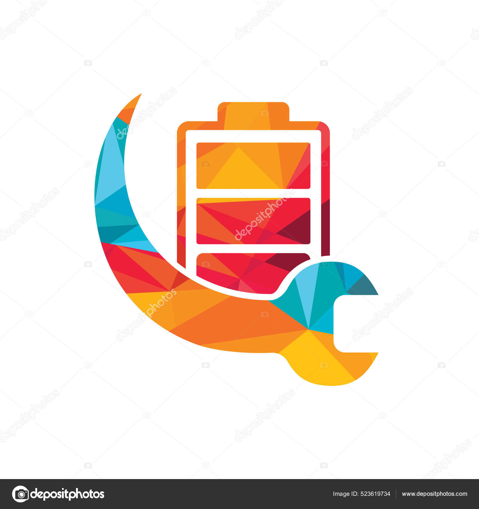 Battery Service Vector Logo Design Template Battery Wrench Icon Design ...