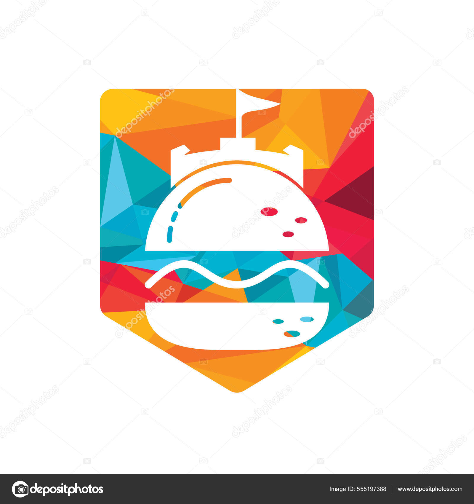 Burger Castle Vector Logo Design Fort Burgher Logo Design Stock Vector ...