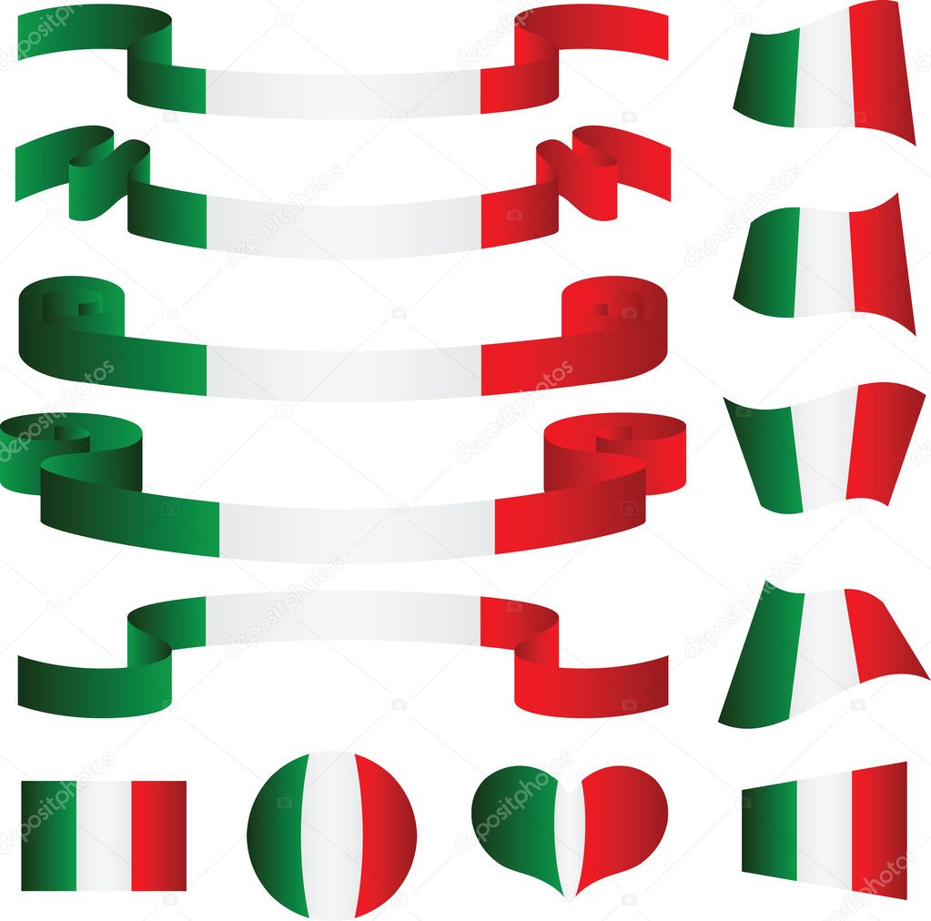 Set of Italian ribbons — Stock Vector © fayskaaa #12404936