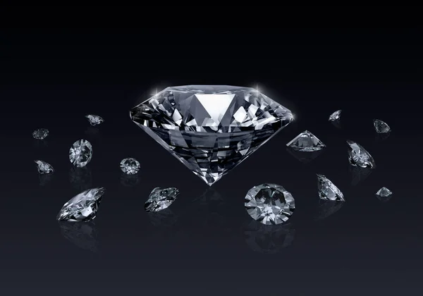 Dazzling Diamond Black Background Render — Stock Photo © Retouchman ...