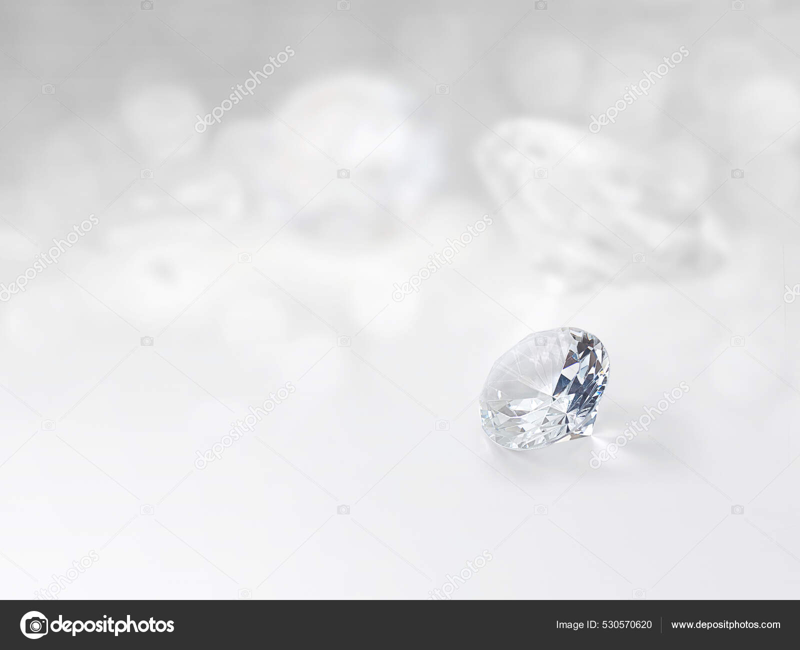 Still Expensive Cut Diamonds Front White Background Reflections Ground ...