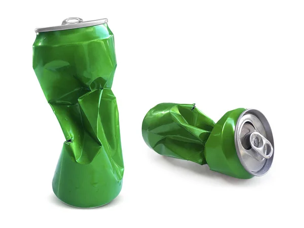 Aluminum Cans Compressed Cans Isolated White Background — Stock Photo ...