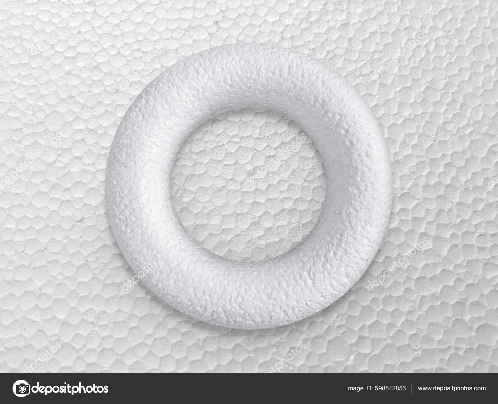 Styrofoam Circle Isolated White Foam Background Top View — Stock Photo ...