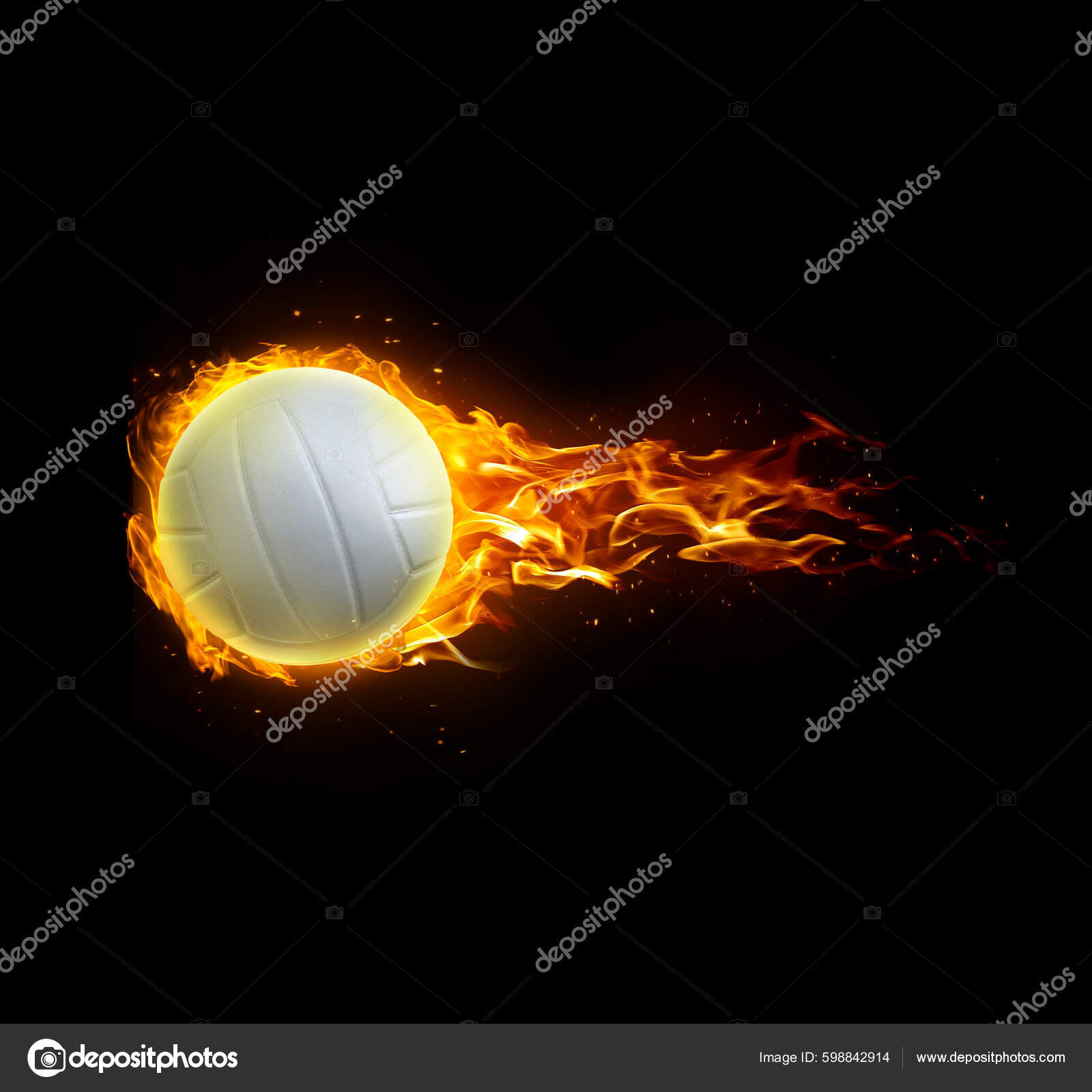 Volleyball On Fire Wings