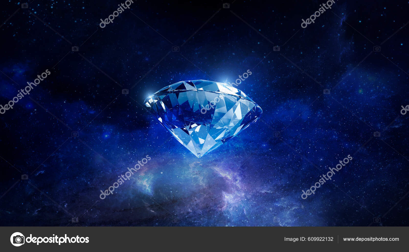 Sparkling Diamonds Floating Planet View Space Render — Stock Photo ...