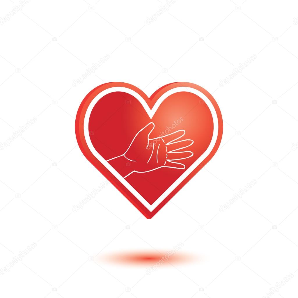 Hearts with helping hand. — Stock Vector © skiny25 #12317678