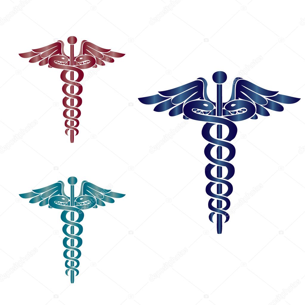 Símbolo médico del caduceo — Vector de stock #32415171