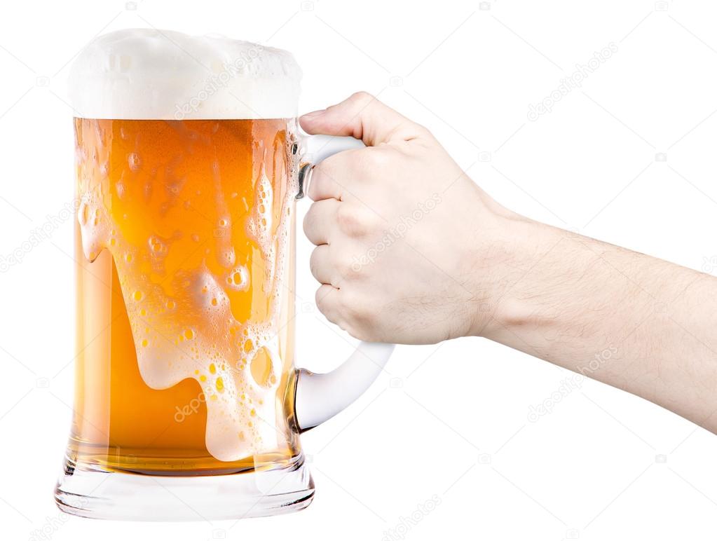 Beer with man hand making toast Stock Photo by ©boule1301 24505045