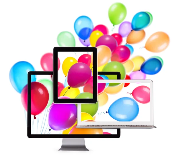 Celebrating with laptop Stock Photos, Royalty Free Celebrating with ...