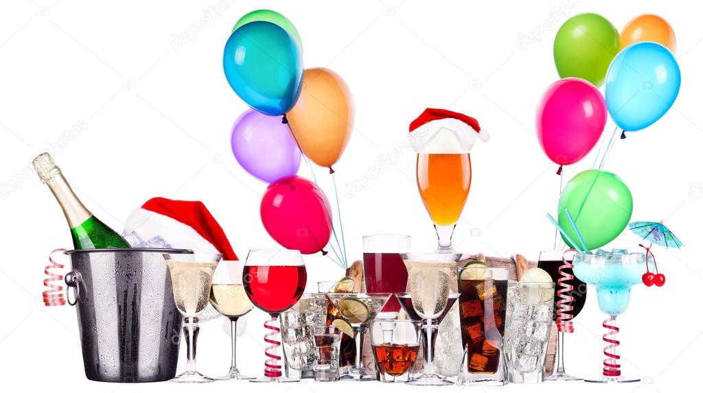 Different images of alcohol with balloons — Stock Photo © boule1301 ...