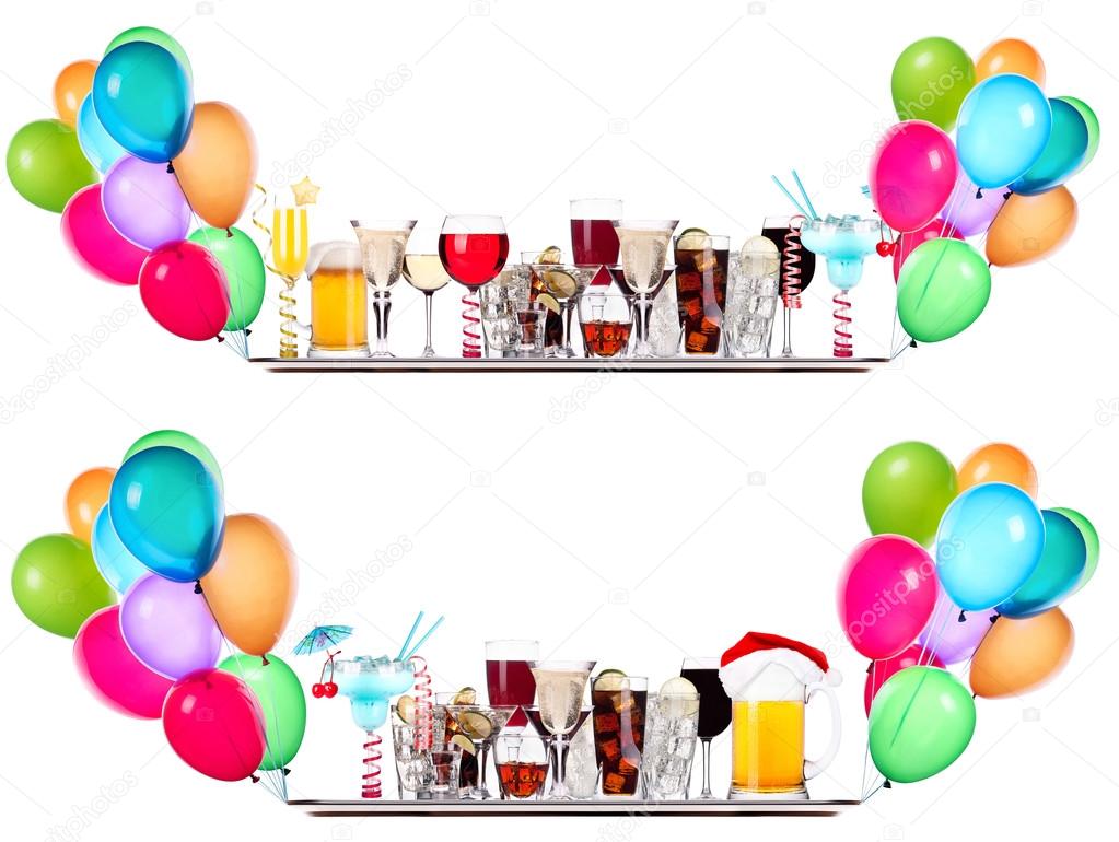 Different images of alcohol with balloons — Stock Photo © boule1301 ...