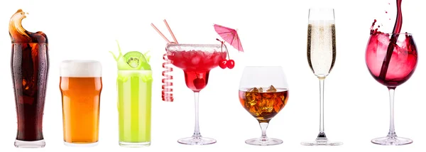 Collection of different images of alcohol isolated Stock Photo by ...