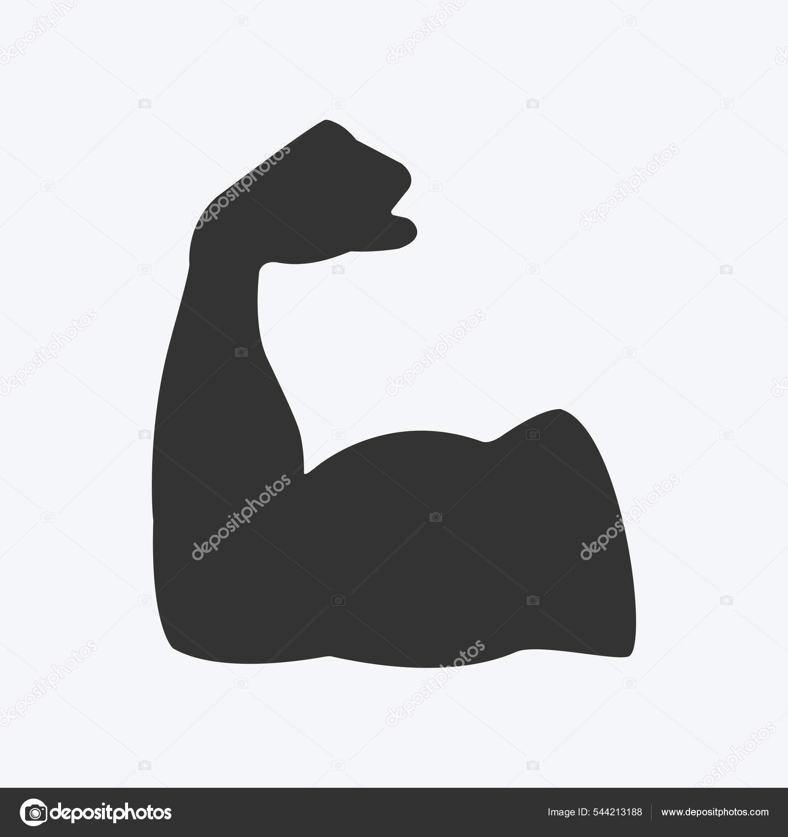 Flexing Bicep Muscle Strength Power Arm Body Builder Icon Isolated Stock Vector Image by ...