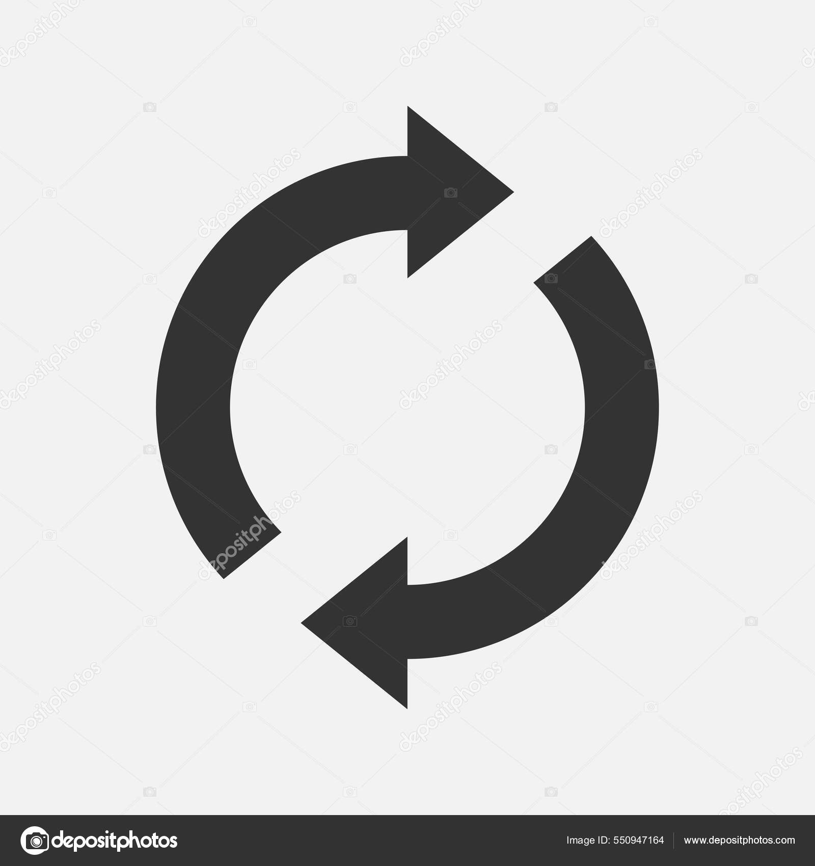 Rotation Arrow Icon Isolated Flat Design Vector Illustration White ...