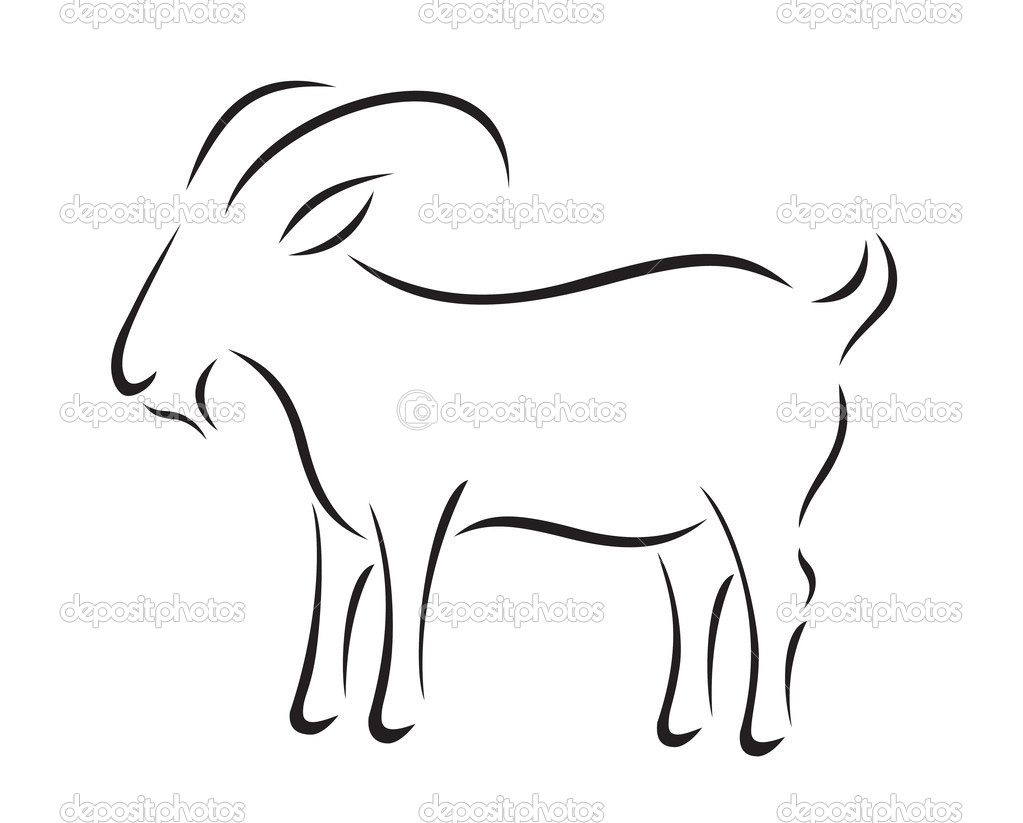 Silueta vectorial de cabra 2024